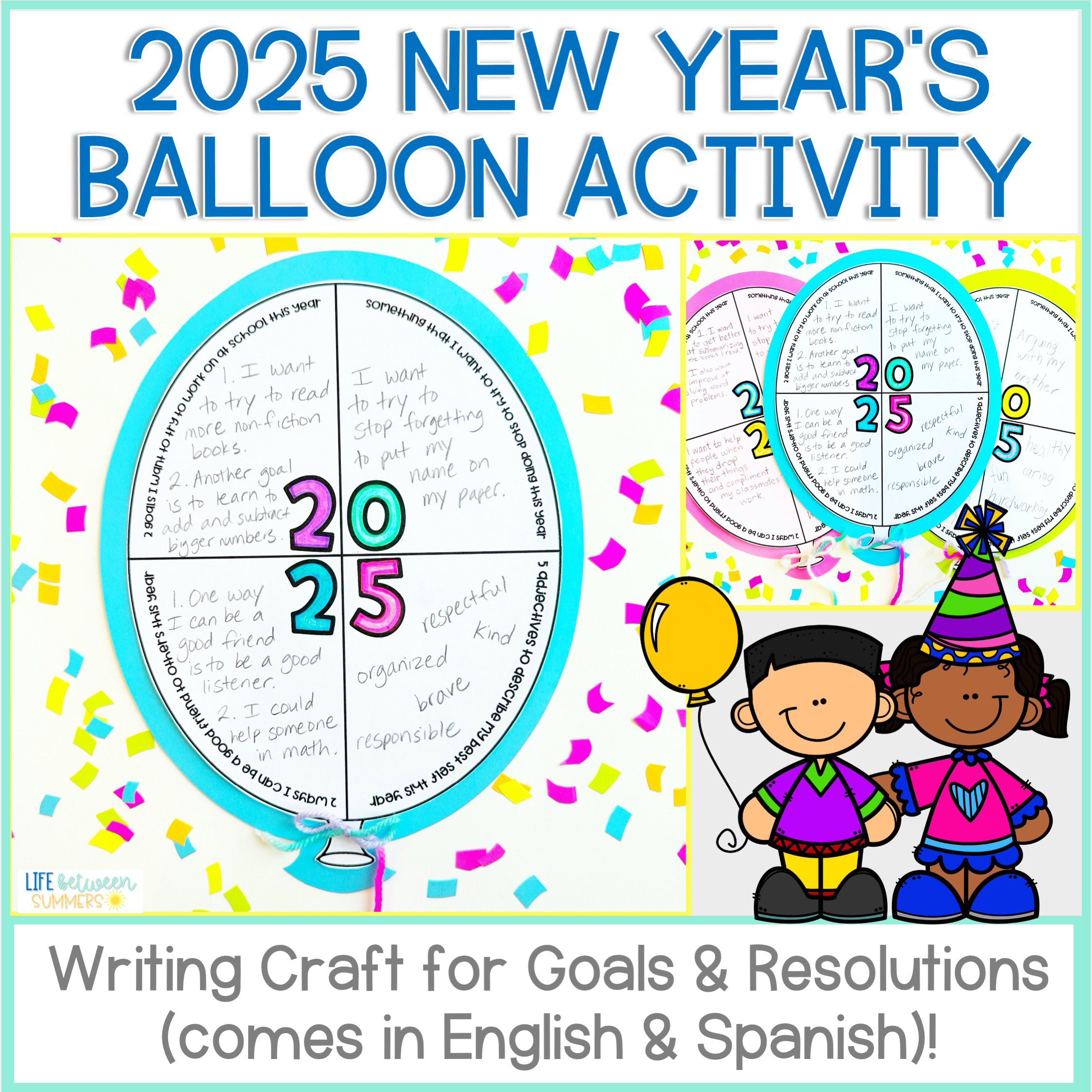 New Year's Activities 2025 Goals and Resolutions Balloons & Bulletin ...