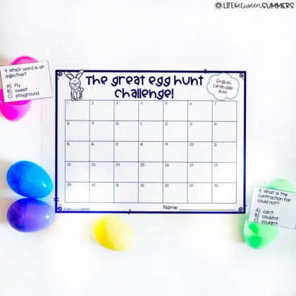 Classroom Egg Hunt Ideas for Math and Language Arts - Life Between Summers