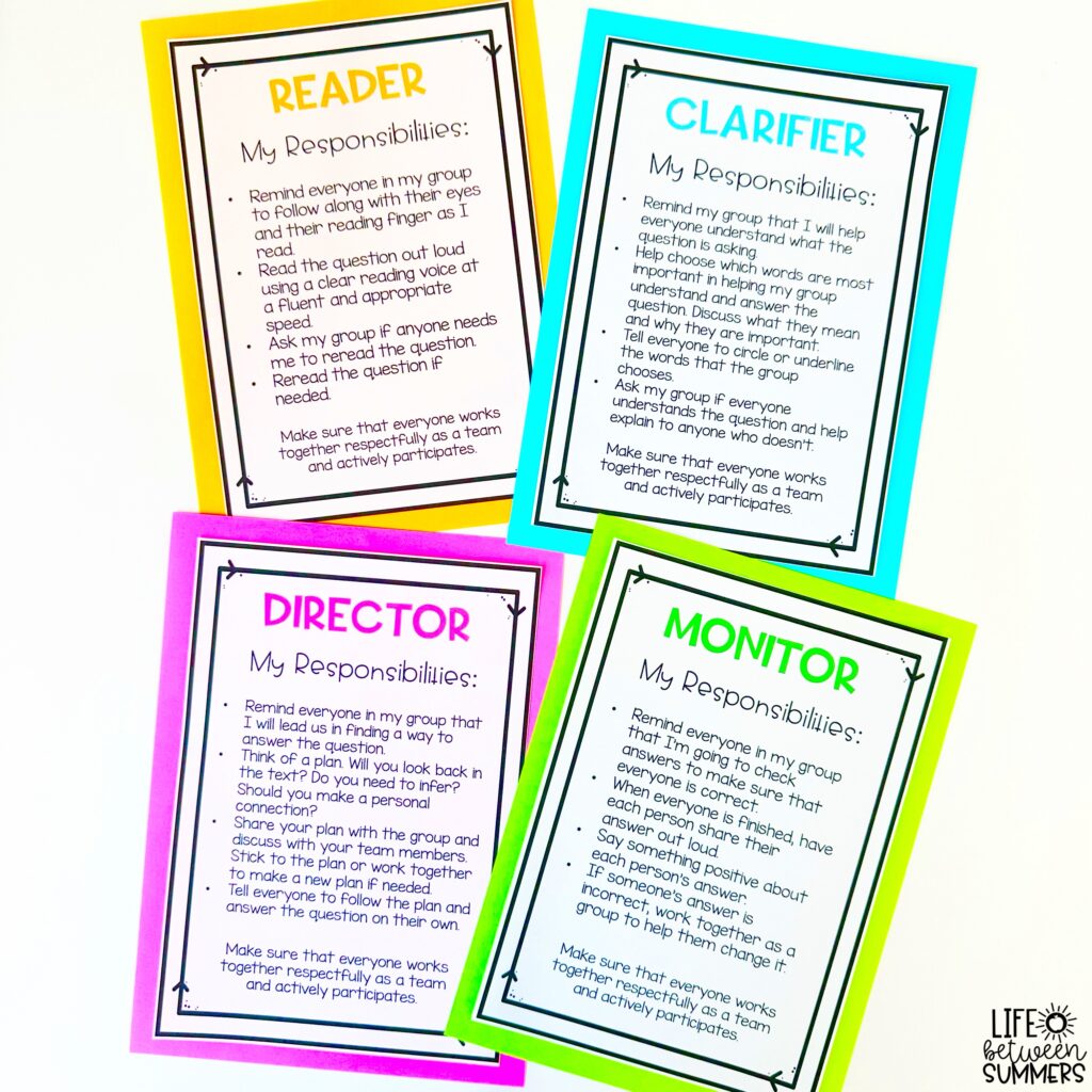 Student Jobs for Group Work and Collaborative Learning for Reading ...