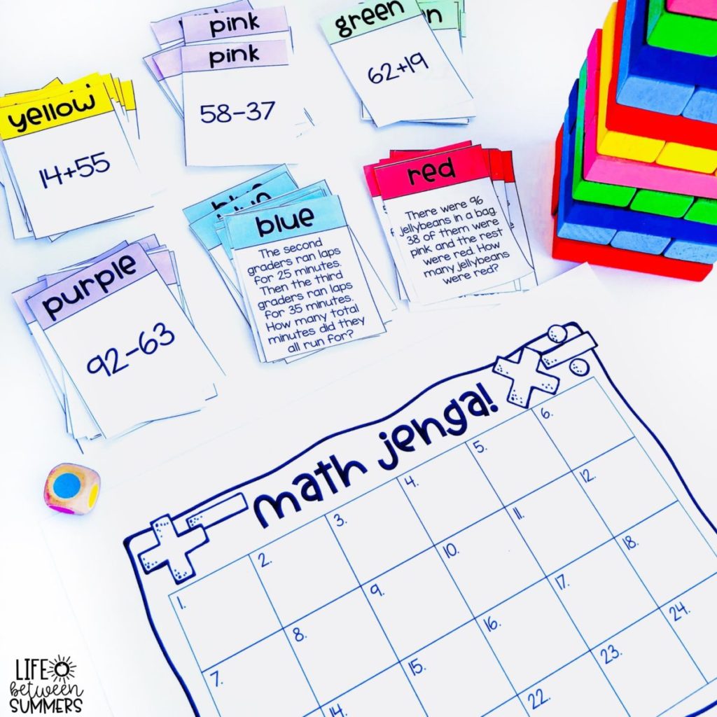 Jenga Game Cards: Engaging Math & Literacy Center Activities for the ...