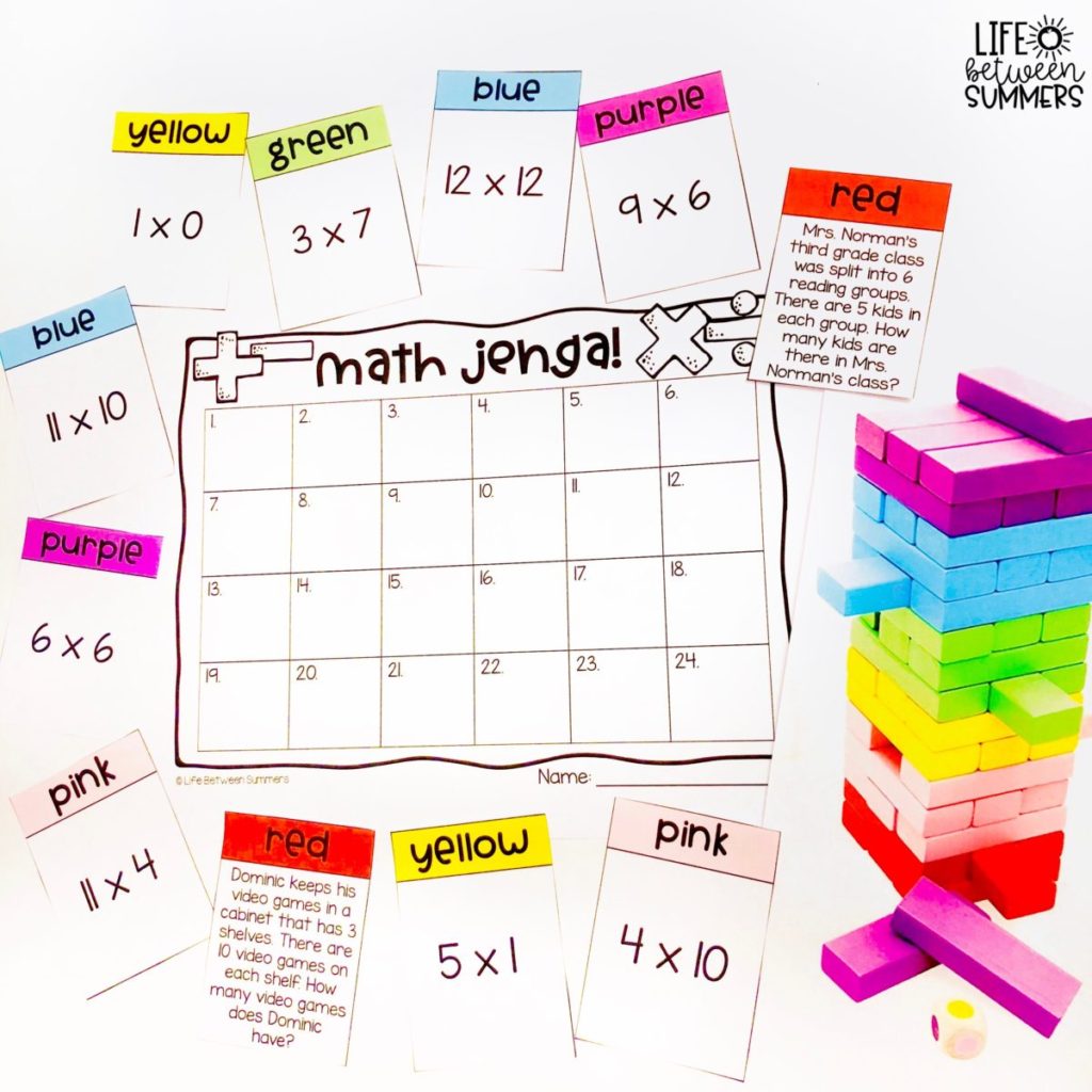 Jenga Game Cards: Engaging Math & Literacy Center Activities for the ...