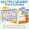 Multiple Meaning Words: Fall Activities, Task Cards, Bats Informational ...