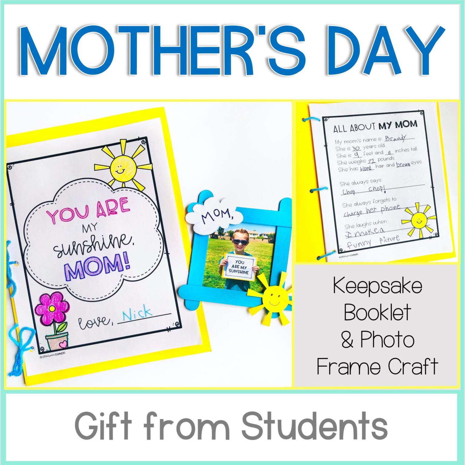 Mother's Day "You Are My Sunshine" Book and Picture Frame Craft - Life ...