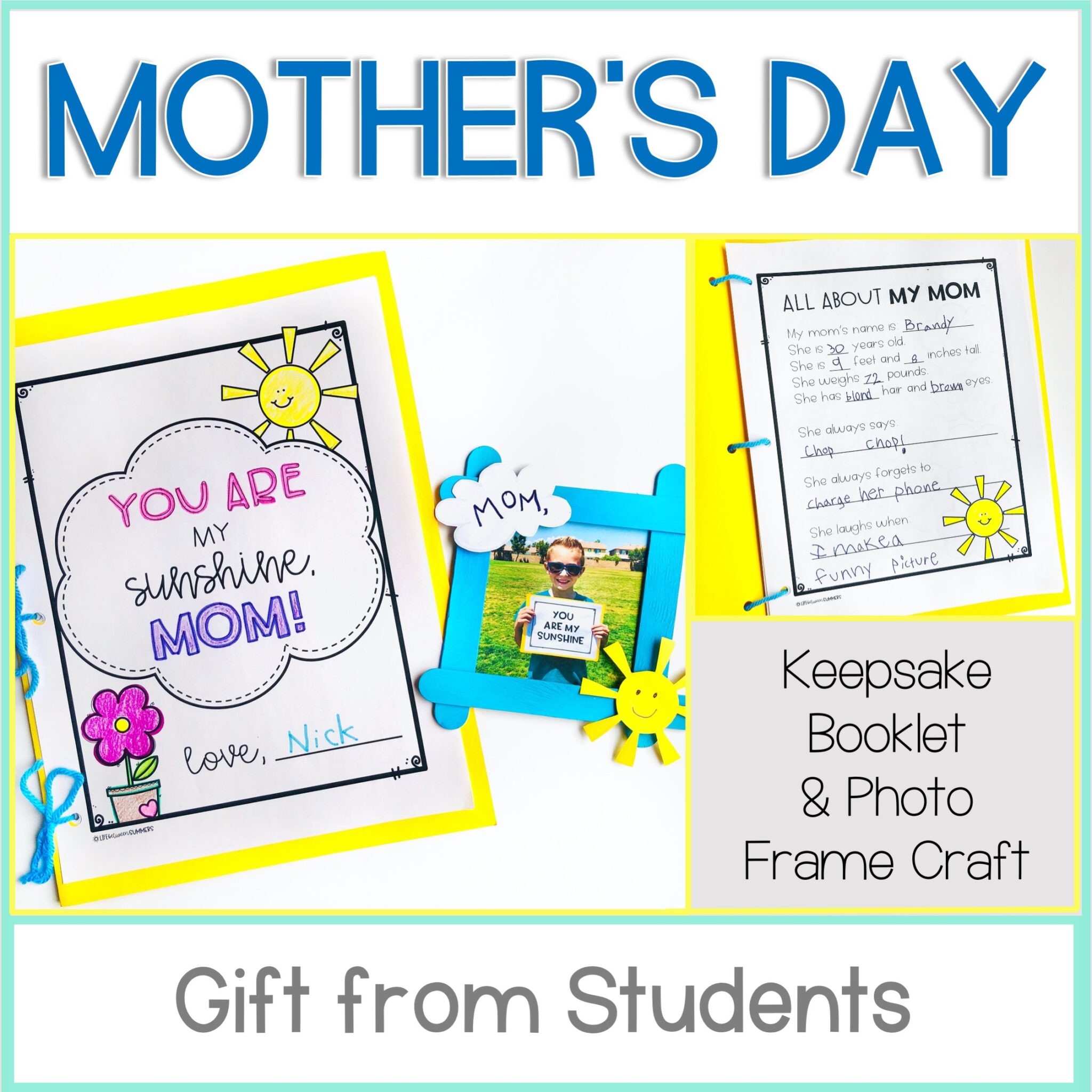 Mother's Day "You Are My Sunshine" Book and Picture Frame Craft - Life ...