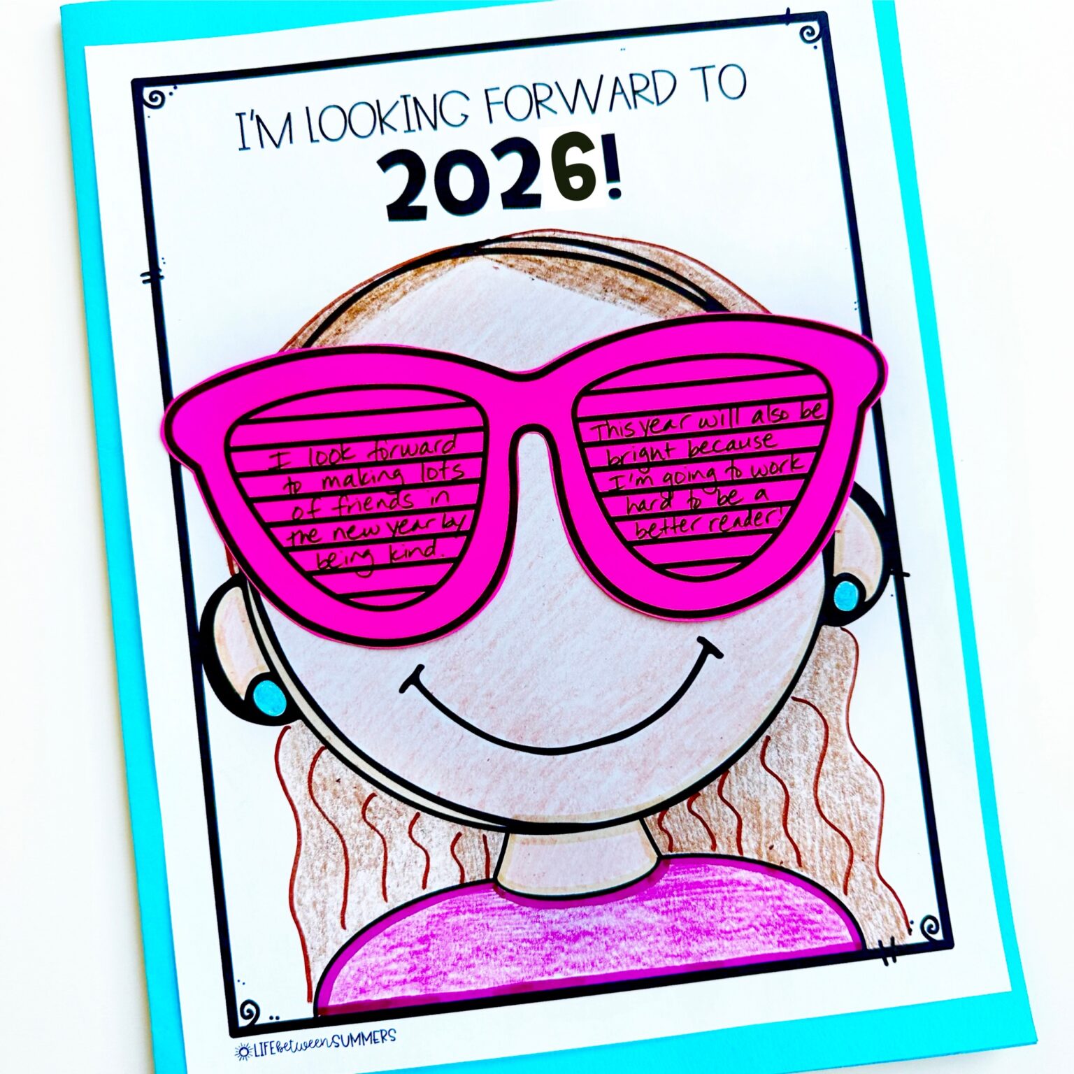 2026 New Year's Activity and Bulletin Board - Sunglasses Writing Craft ...