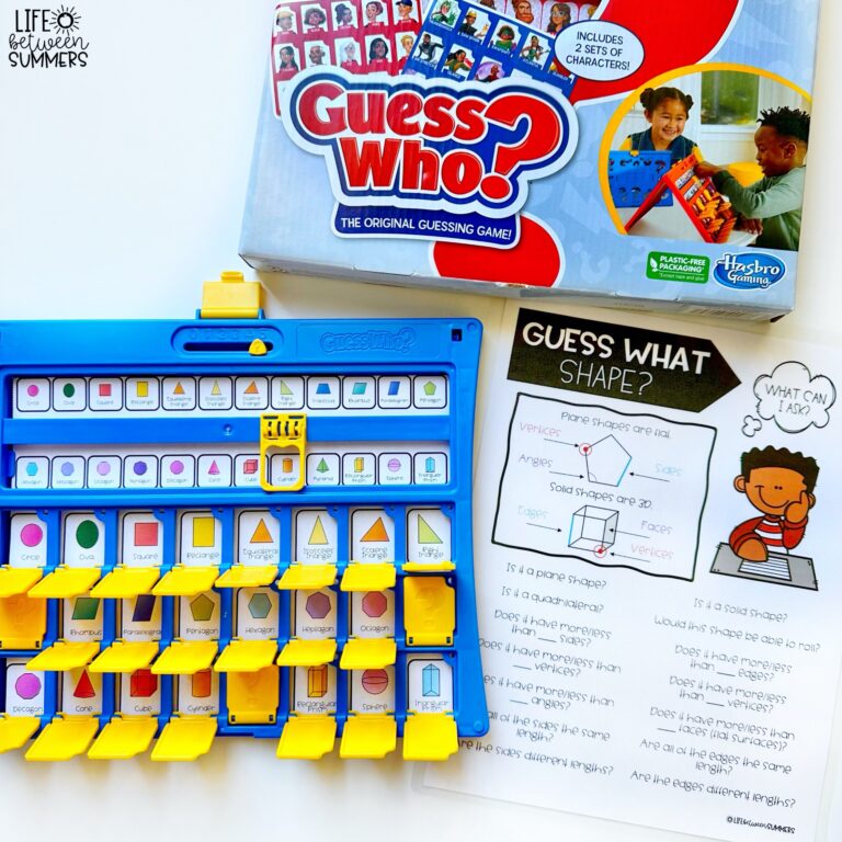 GUESS WHO Geometry Game for Plane and 3D Shape Practice - Life Between ...