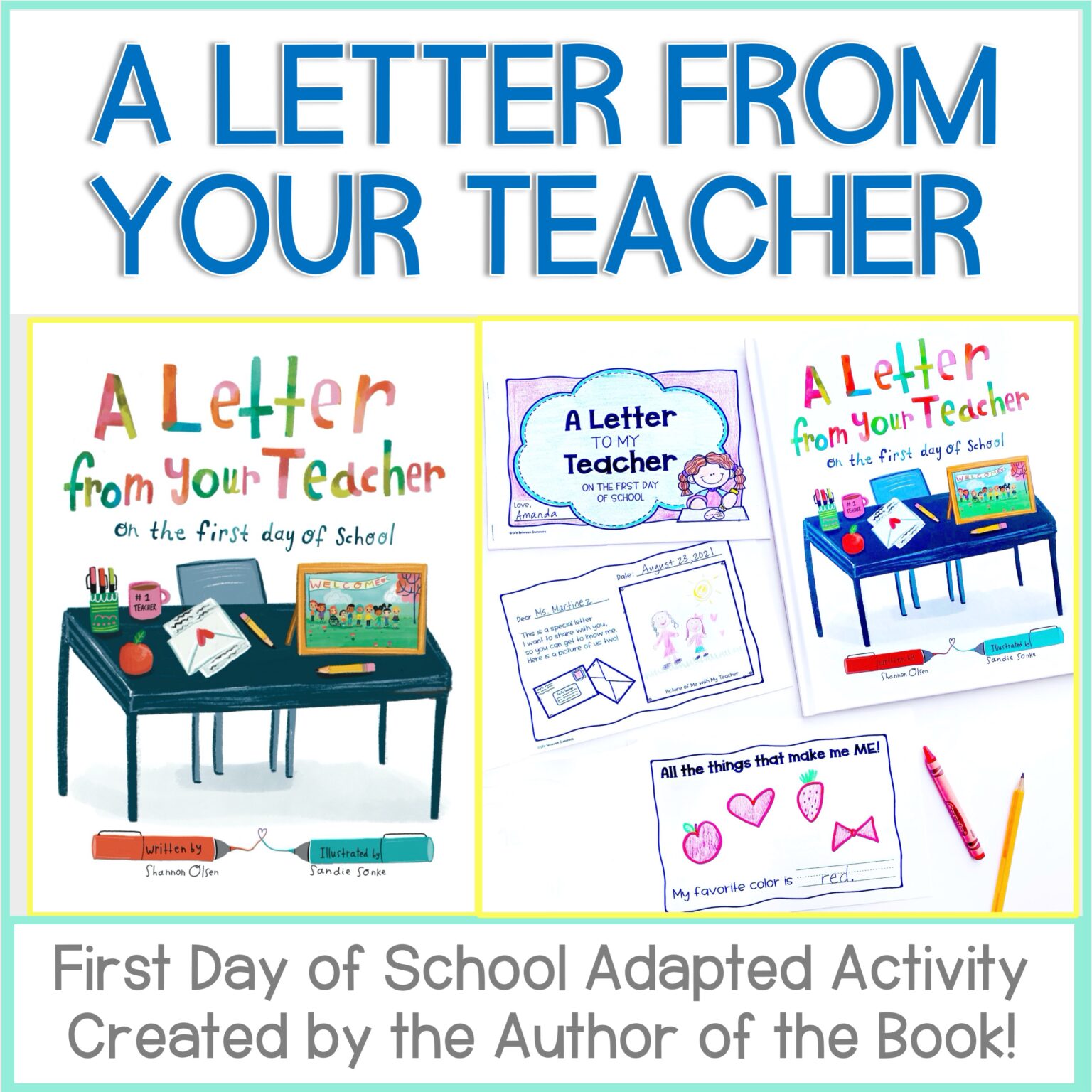 "A Letter From Your Teacher on the First Day of School" Book Companion ...