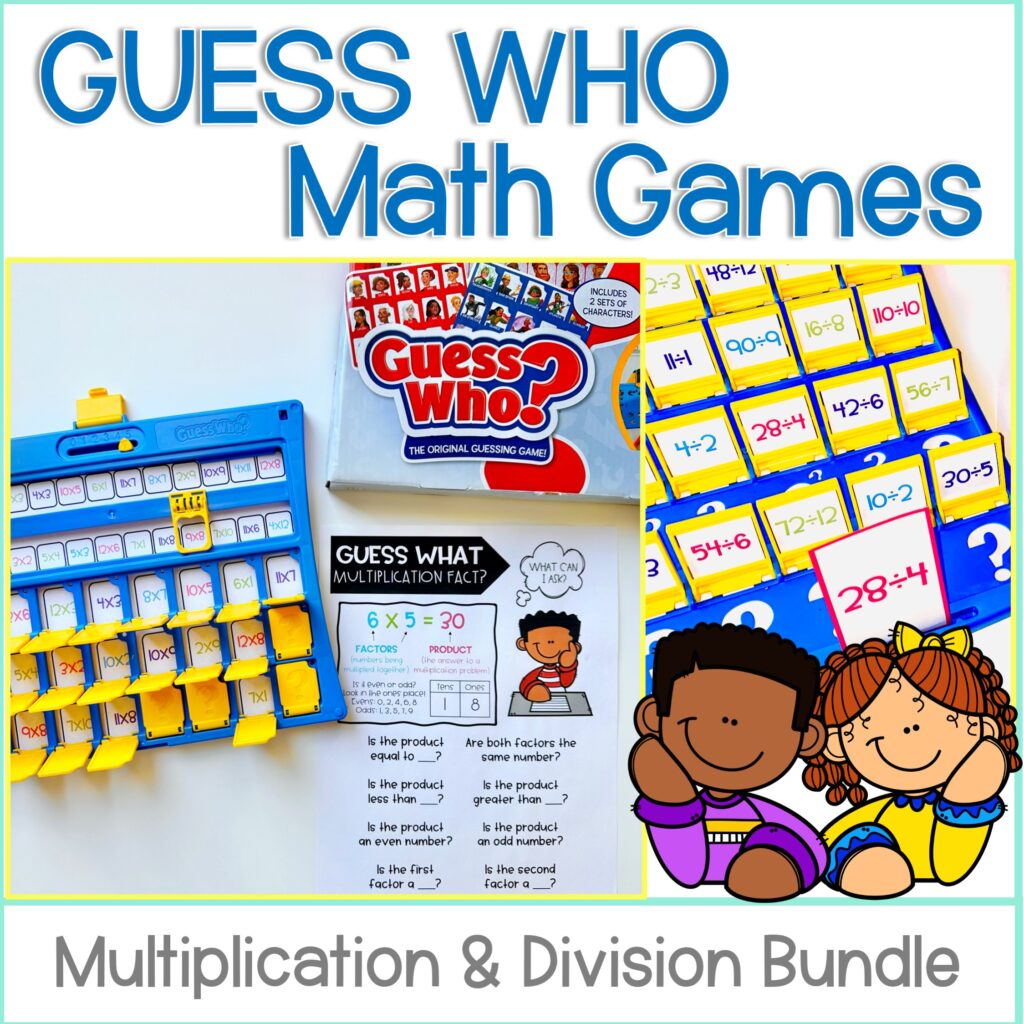 GUESS WHO Math Games: Multiplication and Division Bundle - Life Between ...