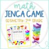 Math Jenga Game Cards for 2nd Grade Geometry and Plane and 3D Solid ...