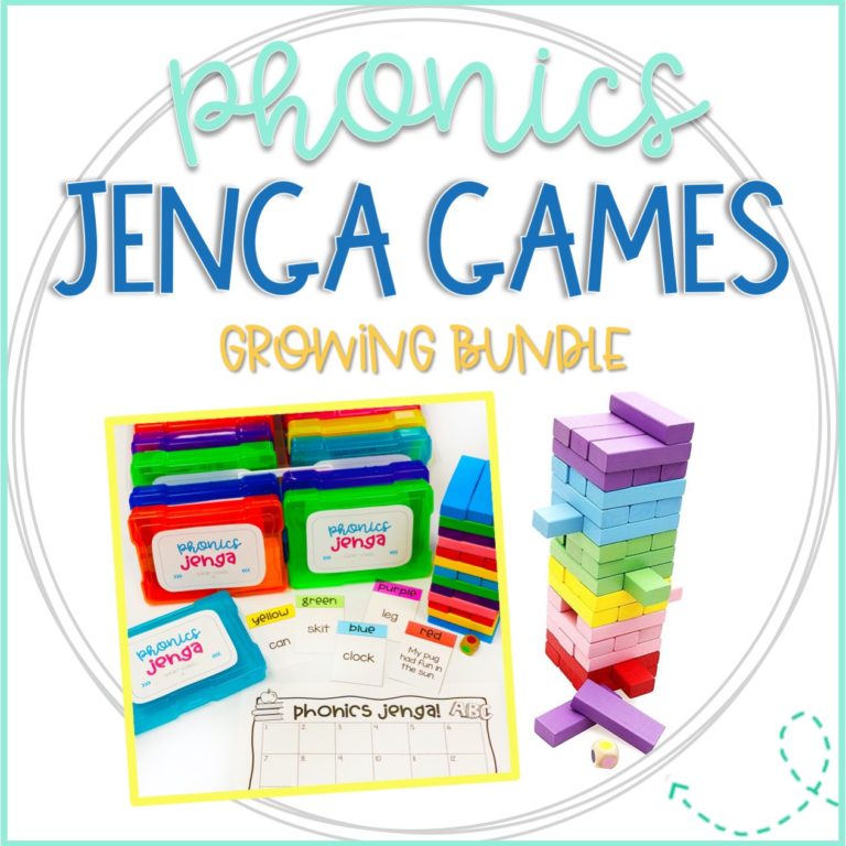Phonics Jenga Games Language Arts Growing Bundle - Life Between Summers