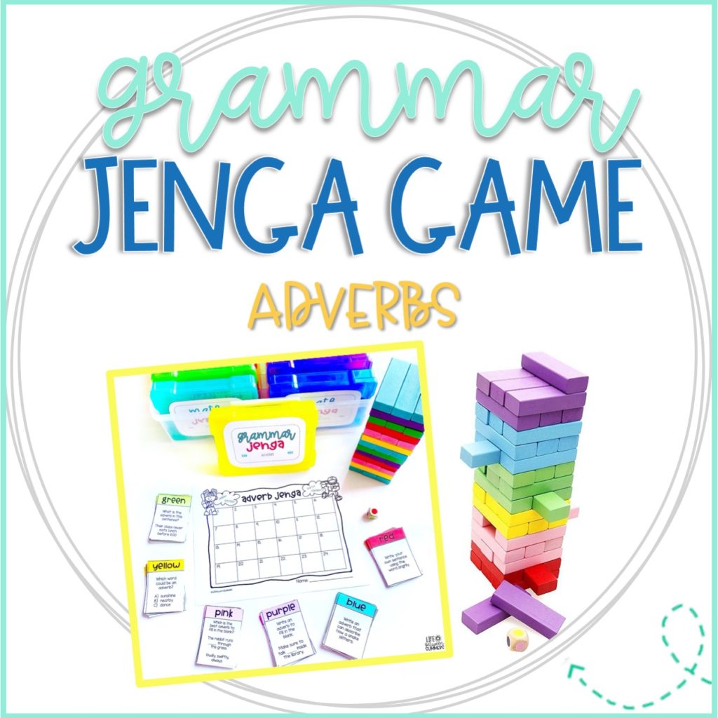 Grammar Jenga Game for Adverbs - Life Between Summers
