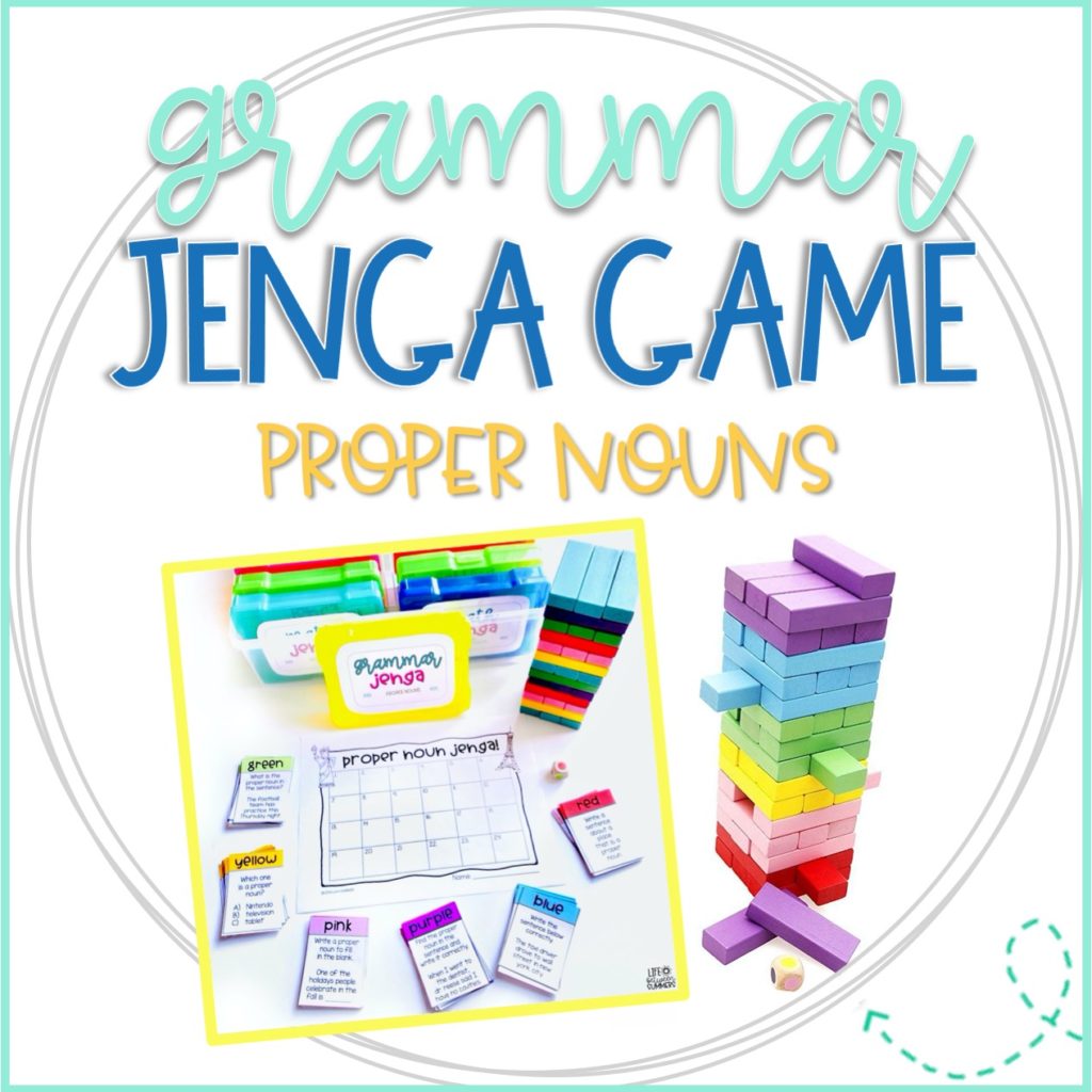 Grammar Jenga Game for Proper Nouns - Life Between Summers