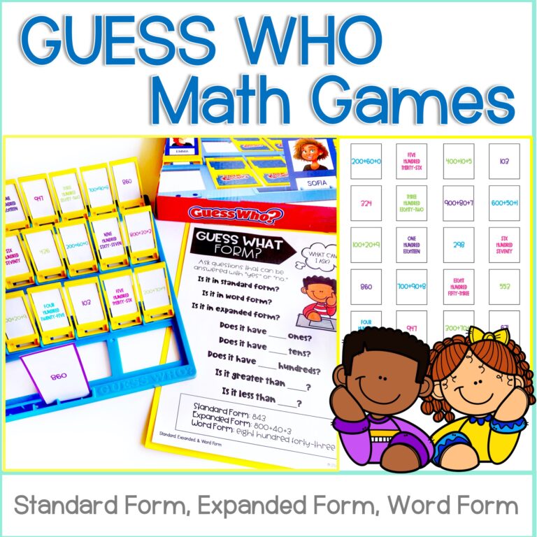 GUESS WHO Math Games for Standard Form, Expanded Form, and Word Form ...