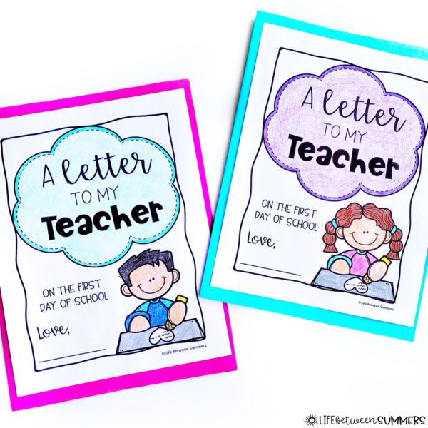 Back to School Activities: A Letter From Your Teacher Book Companion ...