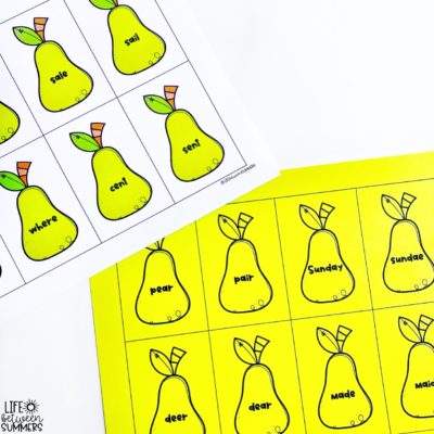 Pairs of Pears Homophones - Life Between Summers