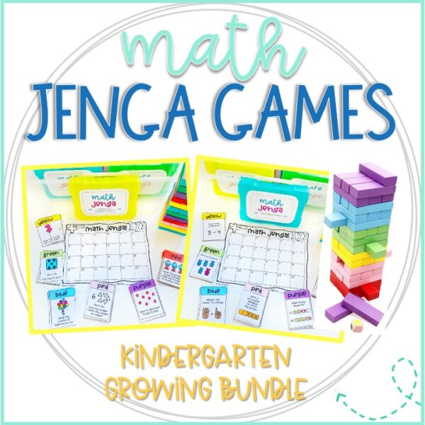 Math Jenga Games Growing Bundle for Kindergarten - Life Between Summers