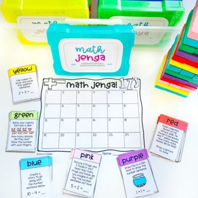 Math Jenga Games Growing Bundle for Kindergarten - Life Between Summers
