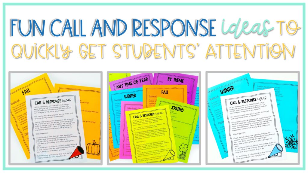 Call and Response Ideas for your Elementary Classroom - Life Between ...
