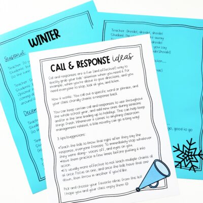Call and Response Ideas for your Elementary Classroom - Life Between ...