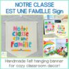 "Notre classe est une famille" French Wall Hanging Decor - Life Between ...