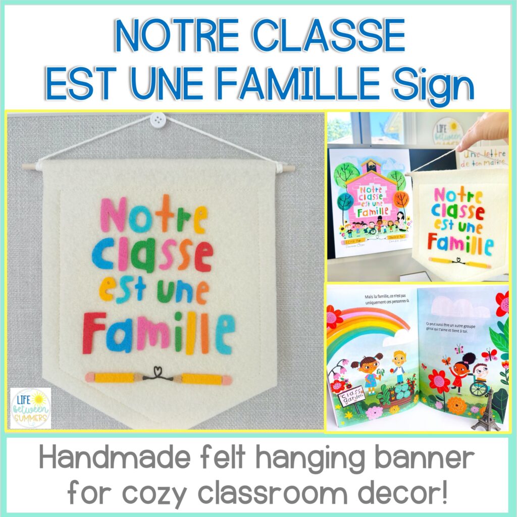 "Notre classe est une famille" French Wall Hanging Decor - Life Between ...