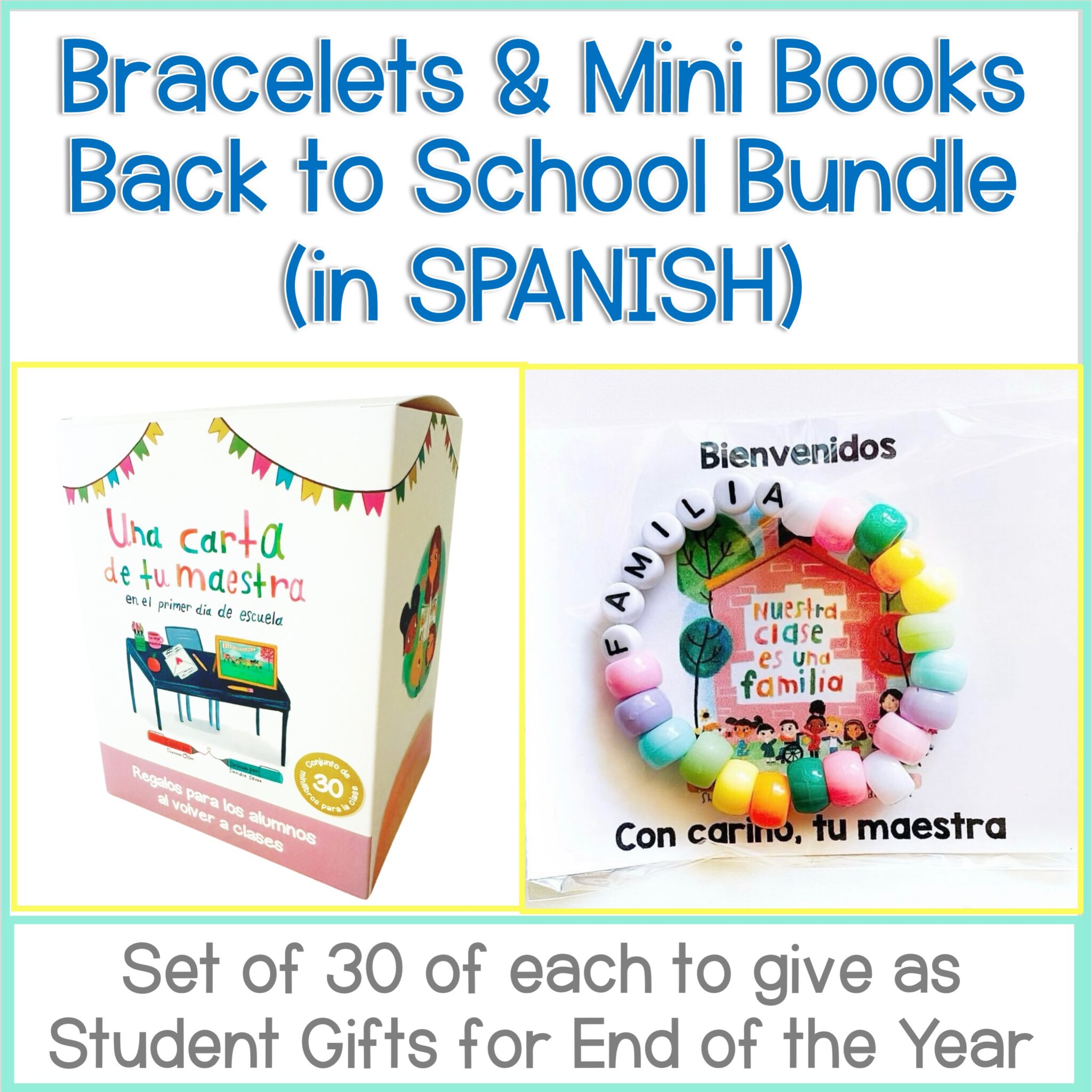 Class Set of Mini Books: Una carta de tu maestra en el primer día de ...