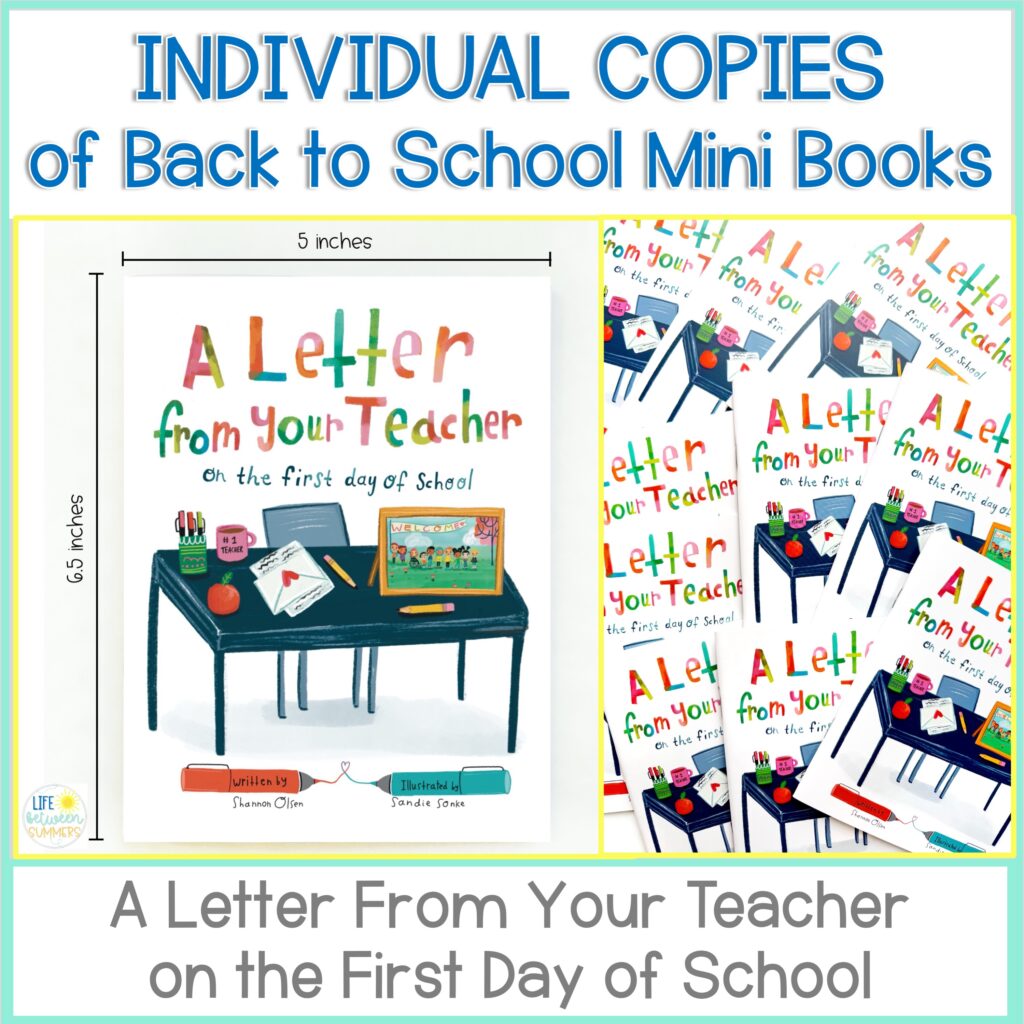 Individual Mini Books: A Letter From Your Teacher on the First Day of ...